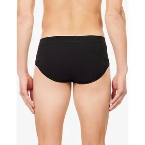 TOM FORD Mid-rise Branded Pack Of Two Stretch-cotton Briefs - Black