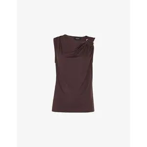 Whistles Ring-detail Cowl-neck Top