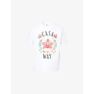 Casablanca Casa Way Orchid Printed Cotton T-shir - White