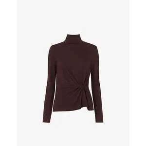 Whistles Roll-neck Twist-front Woven Top