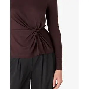 Whistles Roll-neck Twist-front Woven Top