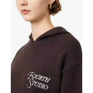 4TH & RECKLESS Logo-embroidered Knitted Hoodie