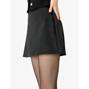 OMNES A-line Satin Mini Skirt