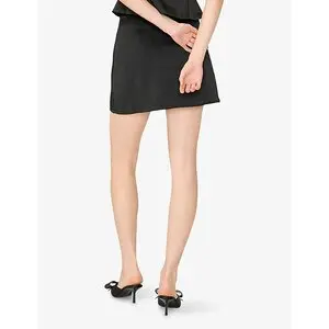 OMNES A-line Satin Mini Skirt