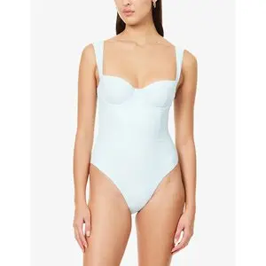 Simkhai Kyle Bustier One Piece Swimsuit - Sky