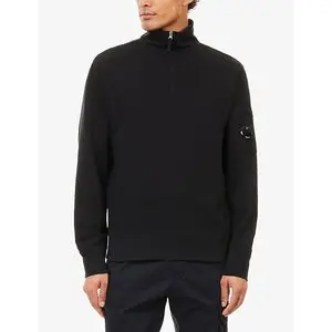 C.P. COMPANY Logo-patch Half-zip Cotton Jumper