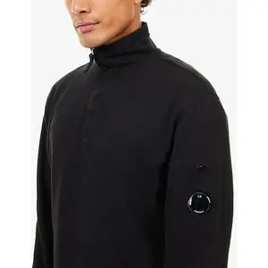 C.P. COMPANY Logo-patch Half-zip Cotton Jumper