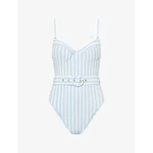 Simkhai Noa Striped Swimsuit - Hydrangea Blue Stripe