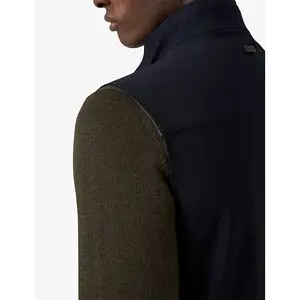 Eton Reversible Zip-up Stretch Wool-blend Gilet - Navy Blue