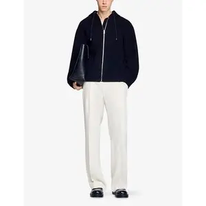 Sandro Hooded Zip-up Wool-blend Jacket
