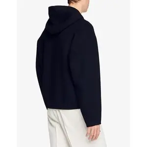 Sandro Hooded Zip-up Wool-blend Jacket