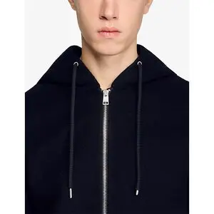 Sandro Hooded Zip-up Wool-blend Jacket