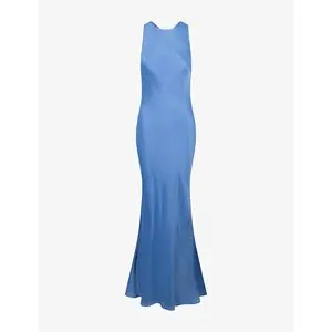 OMNES Jai Draped-back Satin Maxi Dress