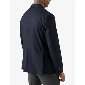 Eton Flannel Tailored-fit Wool Jacket - Navy Blue