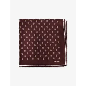 TOM FORD Polka-dot Silk Pocket Square - Burgundy