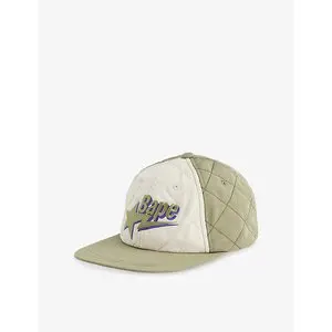 A BATHING APE Logo-embroidered Quilted Cap - Olivedrab