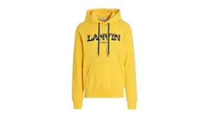 LANVIN Logo Embroidered Hoodie - Yellow/black