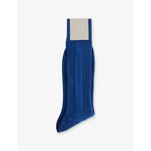 TOM FORD Embroidered Logo Ribbed Socks - Royal Blue
