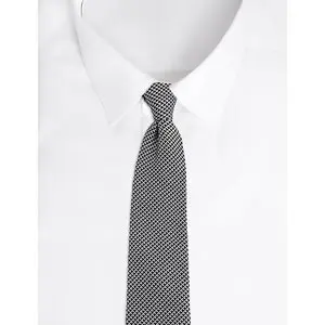 TOM FORD Geometric-print Silk Neck Tie - Silver