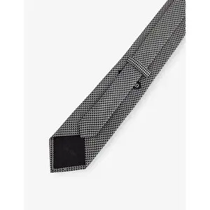 TOM FORD Geometric-print Silk Neck Tie - Silver