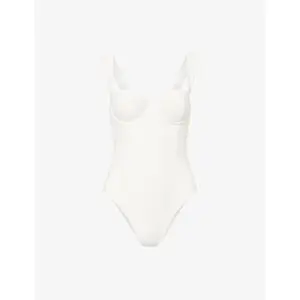 Simkhai Kyle Bustier One Piece Swimsuit - White