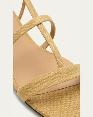 JIMMY CHOO Gwyn Canvas Flat Sandals - Camel