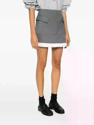 Maje A-line Mini Skirt With Ruffled Hem - Grey