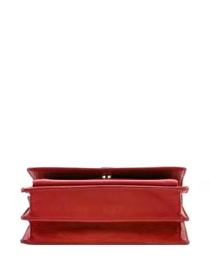 Saint Laurent Sunset Satchel Leather Medium Crossbody Bag - Red