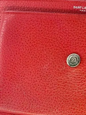 Saint Laurent Sunset Satchel Leather Medium Crossbody Bag - Red
