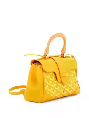 Goyard Saigon Top Handle Mini Shoulder Bag Coated Canvas With Leather
