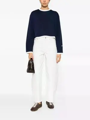 Maje Long-sleeve Cropped Logo T-shirt