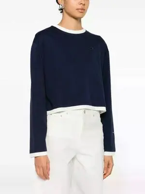 Maje Long-sleeve Cropped Logo T-shirt