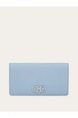 FERRAGAMO Gancini Continental Wallet - Denim