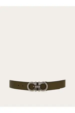 FERRAGAMO Reversible Gancini Belt - Red
