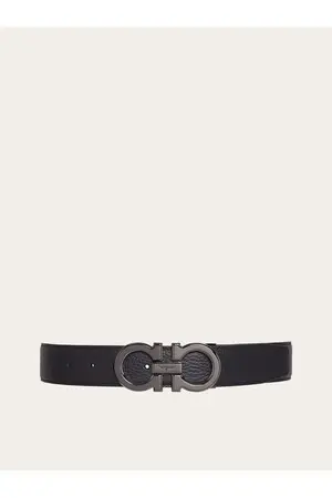 FERRAGAMO Reversible Gancini Belt - Black