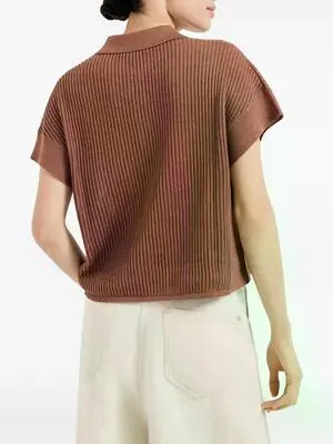 Brunello Cucinelli Ribbed Buttoned Polo Shirt