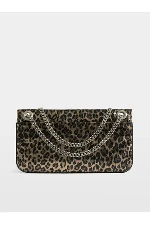 Zadig&Voltaire Rock Ii Metal Leopard Clutch - Silver