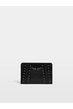Zadig&Voltaire Zv Pass Vintage Patent Studs Cardholder - Black