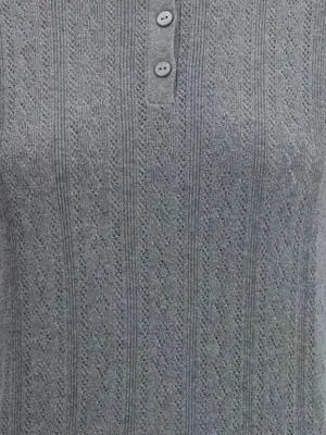 LISA YANG Puff-sleeve Buttoned Polo Top