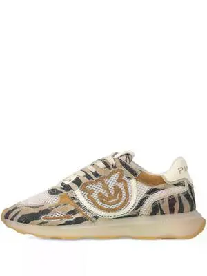 Pinko Zoe Tiger-print Logo Lace-up Sneakers