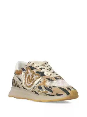 Pinko Zoe Tiger-print Logo Lace-up Sneakers