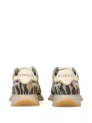Pinko Zoe Tiger-print Logo Lace-up Sneakers