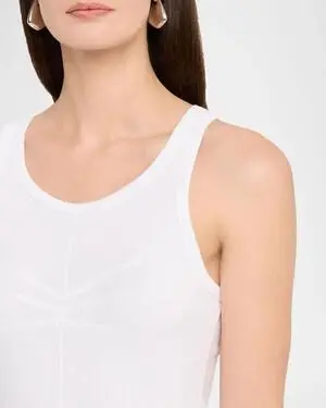 Alaïa Darts Stretch Cotton Tank Top - Blanc