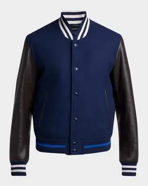 TOM FORD Varsity Bomber Jacket - Ocean Cave