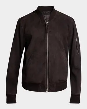 TOM FORD Brushed Suede Bomber Jacket - Shadow