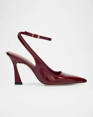 STUART WEITZMAN Patent Leather Ankle-Strap Pumps - Rosewood