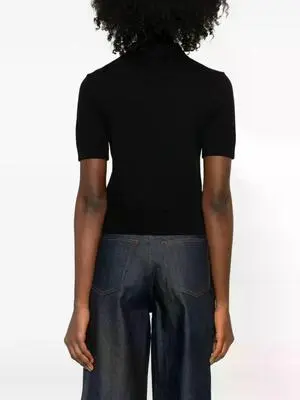 A.p.c. Logo Detail Polo Top - Black