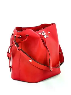 LOUIS VUITTON Lockme Leather Bucket Bag - Red