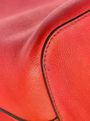LOUIS VUITTON Lockme Leather Bucket Bag - Red