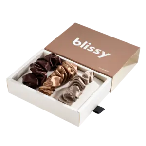 BLISSY Scrunchies - Taupe/cinnamon/brown